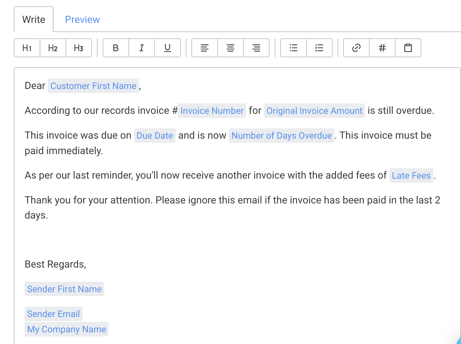 Past Due Invoice Email